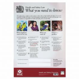 HSE Health and Safety Poster, Laminated, 420mm x 594mm, 1 x Single Unit ...