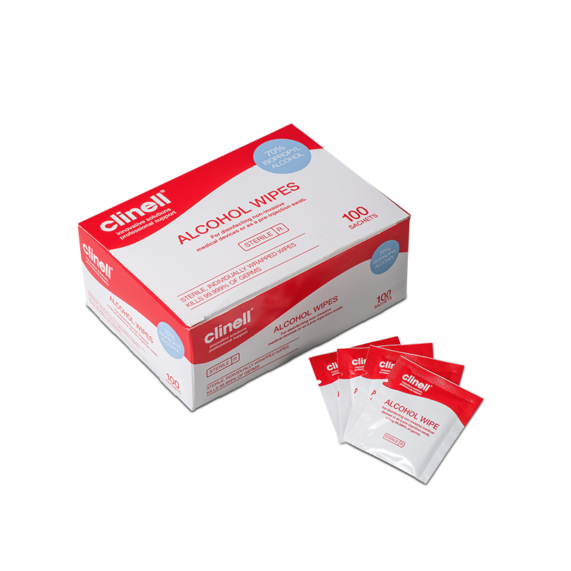 Clinell Alcohol Wipe Sachets Box 100